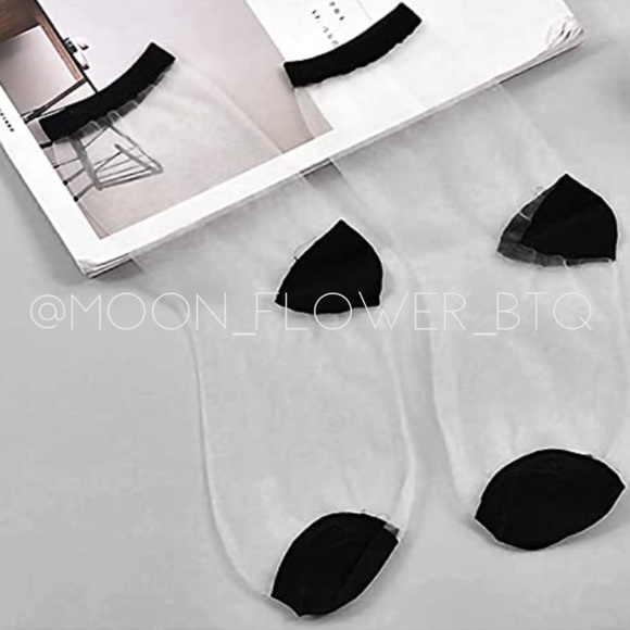 MoonFlowerBtq | Accessories | Sheer Mesh Transparent Nylon Socks Black ...
